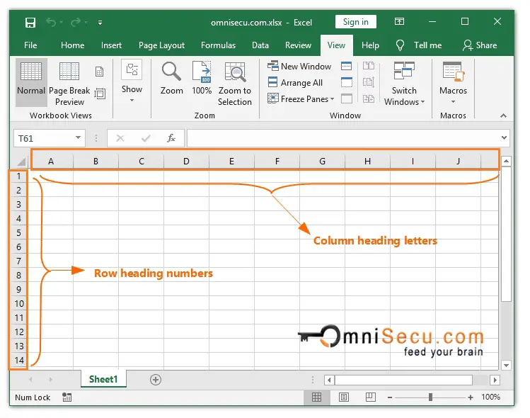 How To Hide Or Show Excel Worksheet Row And Column Headings Column