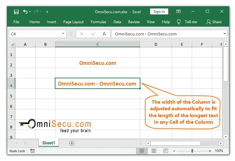 Excel AutoFit Column Width